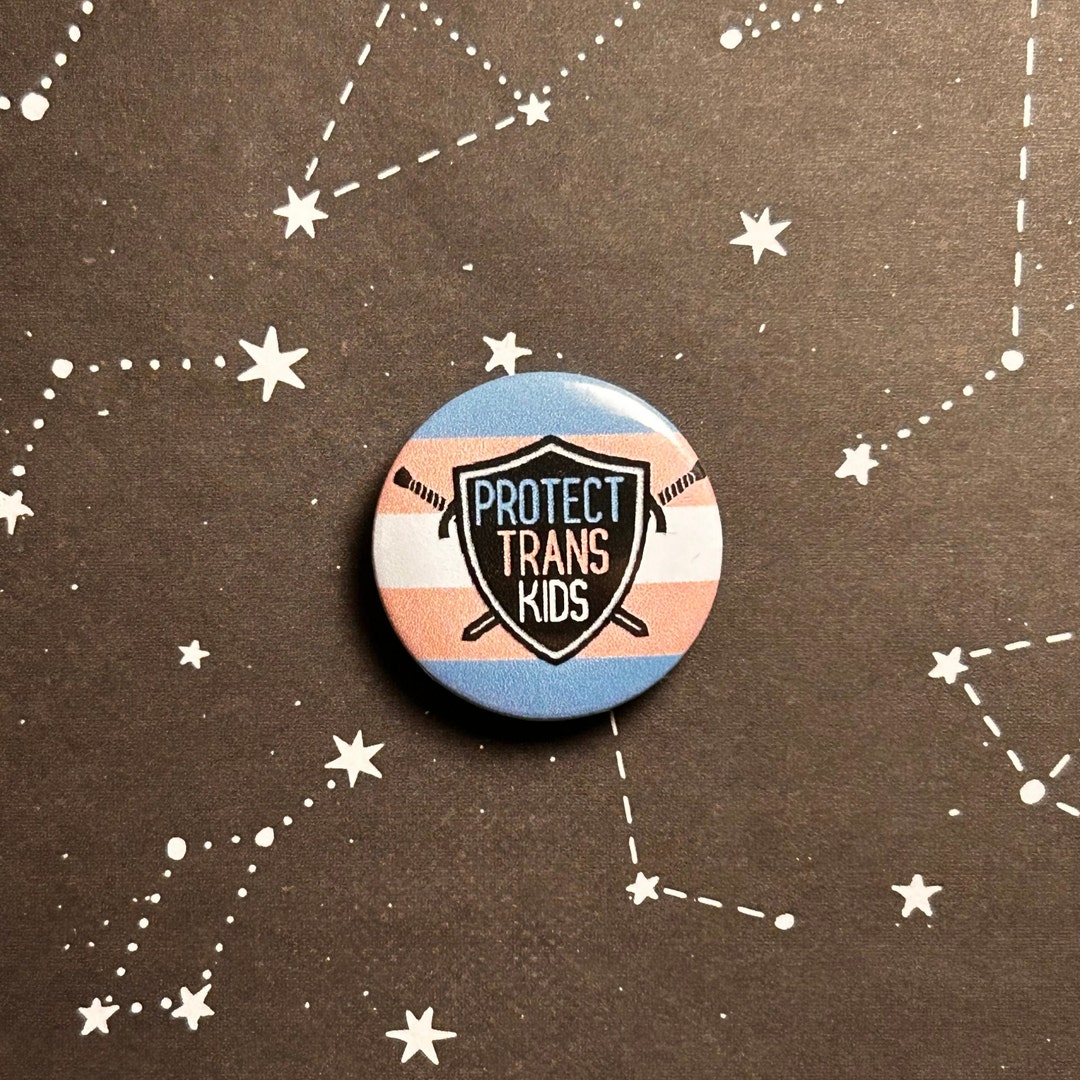 Protect Trans Kids Pins | 1.25-inch Button | Transgender Flag Pin ...