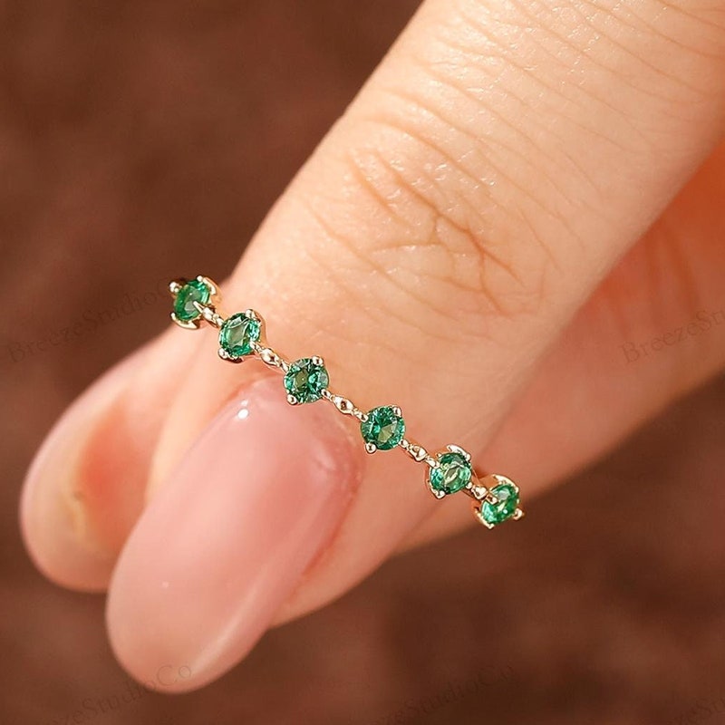 Opal Emerald Ring Dainty - Etsy