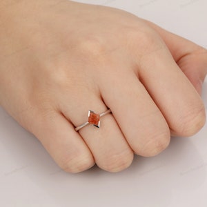 Vintage Natural Sunstone Ring, Solitaire Sunstone Ring, 1.3CT Rhombus Cut Sunstone Ring, Simple ...