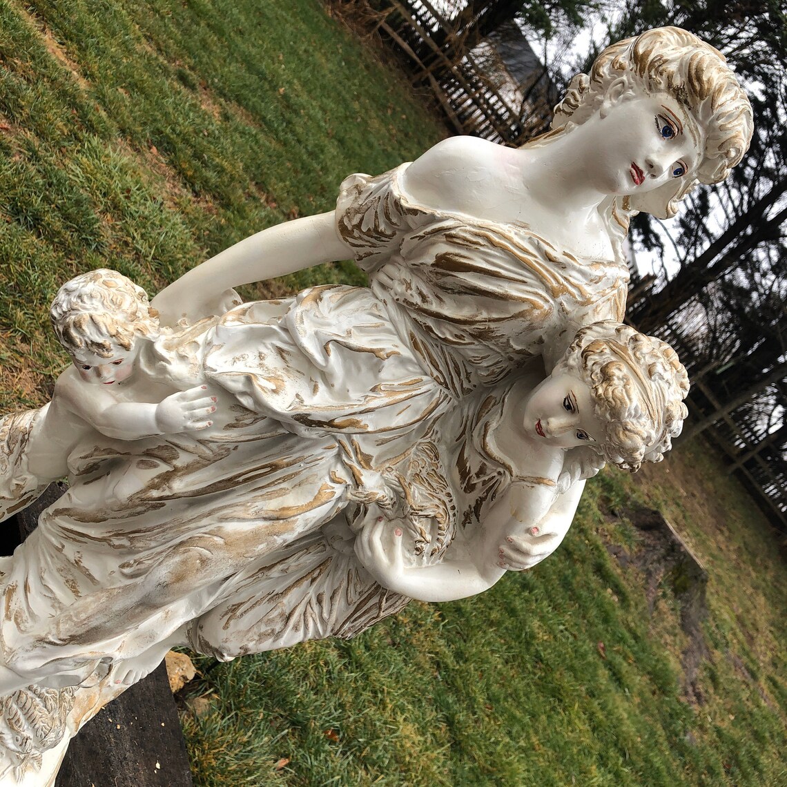 Edwardian Statue of Goddess Leto Artemis and Apollo | Etsy