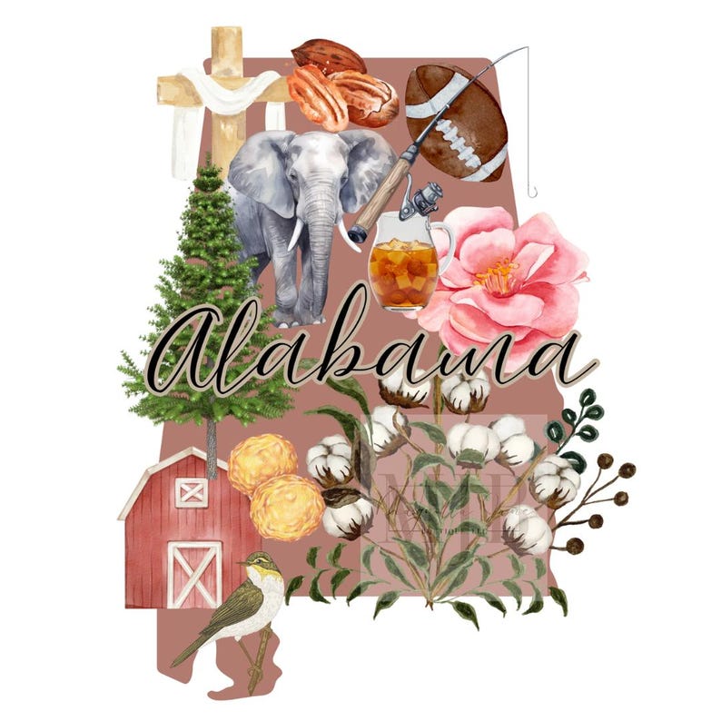 Alabama PNG State Image Illustration - Etsy