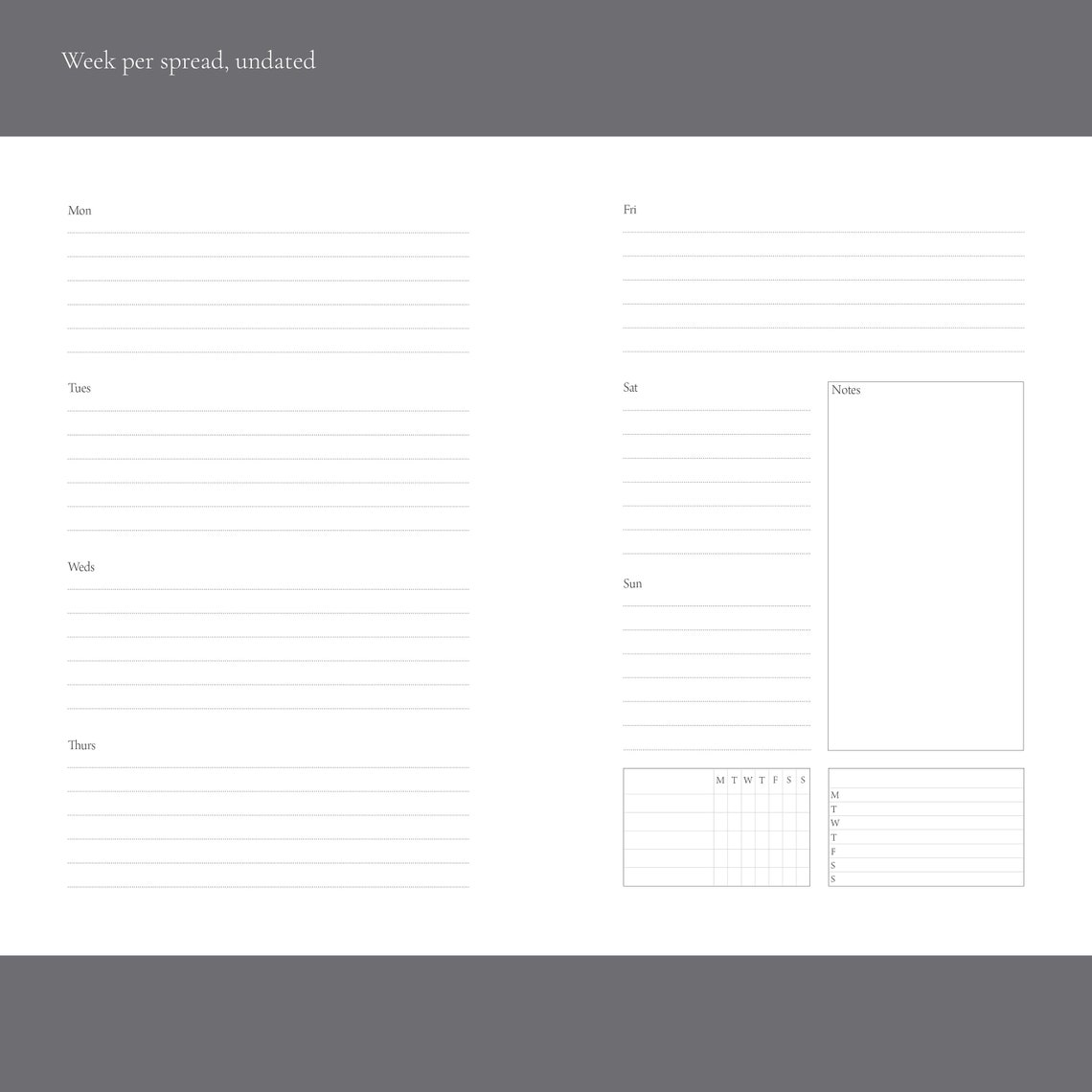 Undated Planner • Diary • Journal • Grey Tiles With Rumi Quote - Etsy