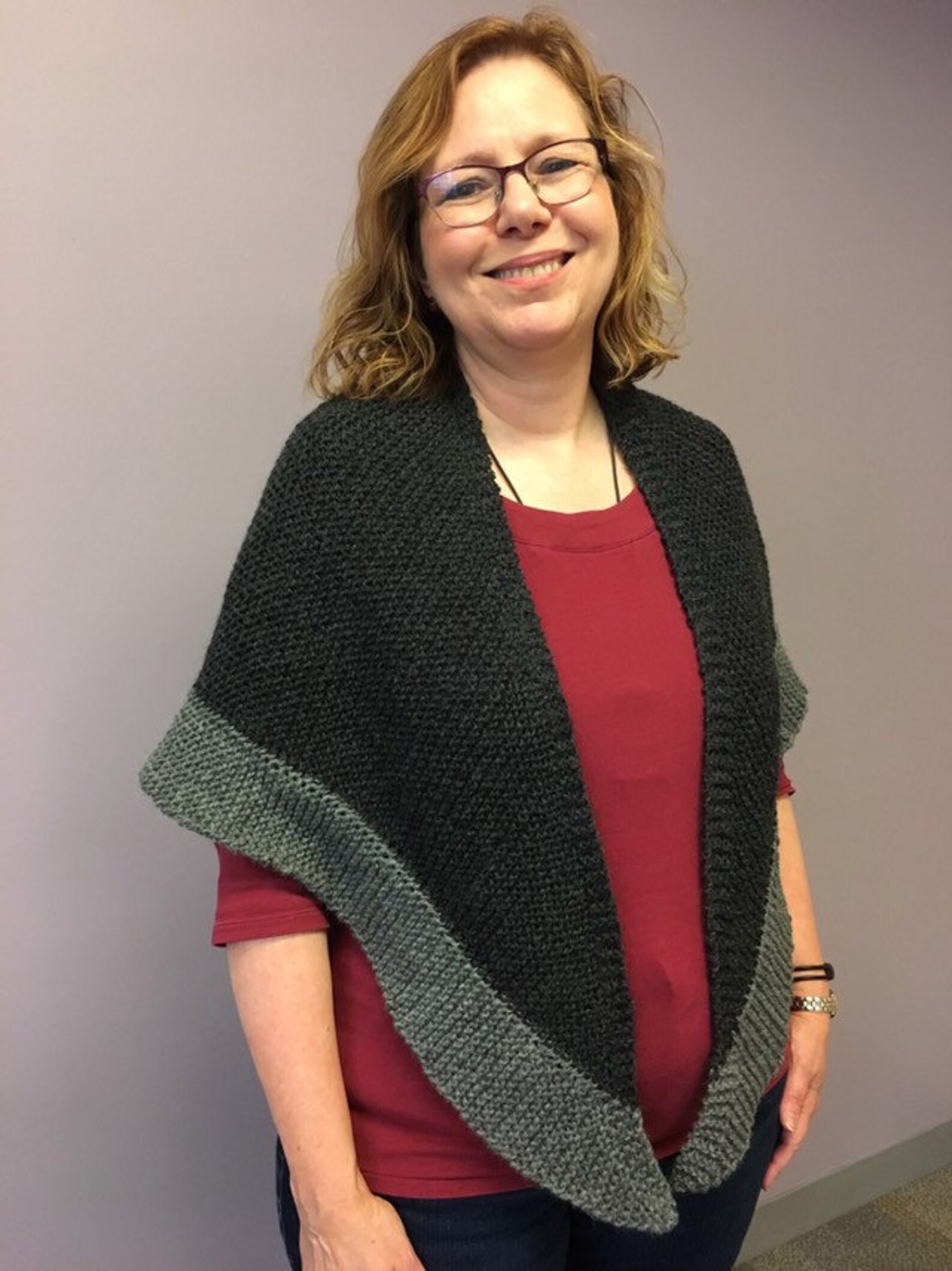 Intarsia Striped Triangular Short Row Shawl Knitting Pattern - Etsy