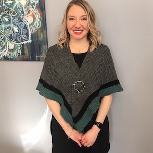 Intarsia Striped Triangular Short Row Shawl Knitting Pattern - Etsy