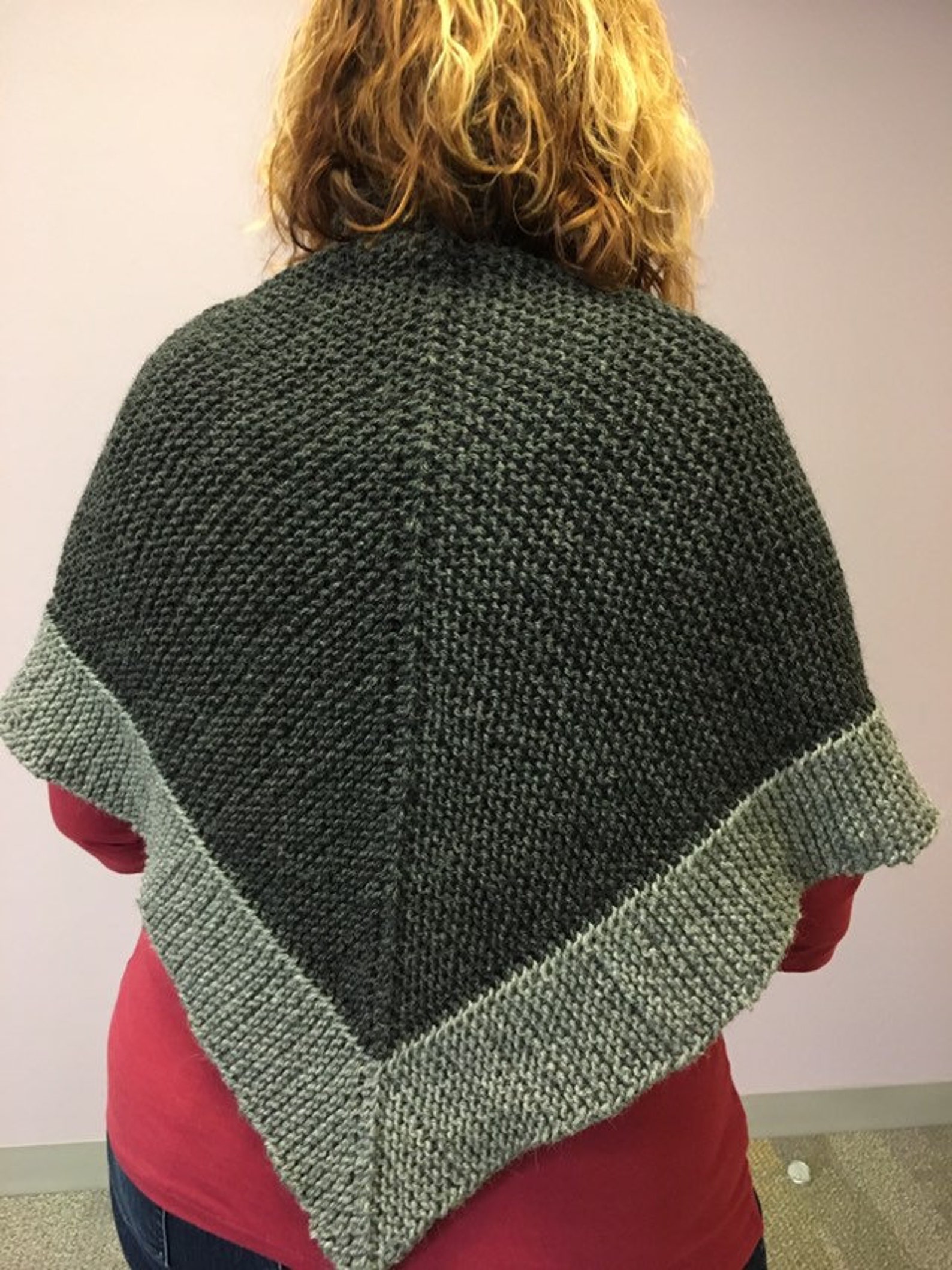 Intarsia Striped Triangular Short Row Shawl Knitting Pattern - Etsy