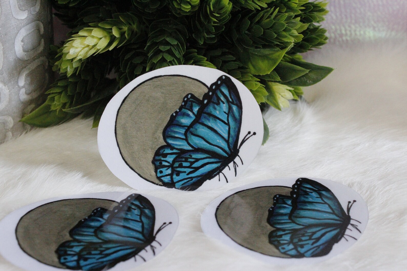 Blue Butterfly Sticker - Etsy