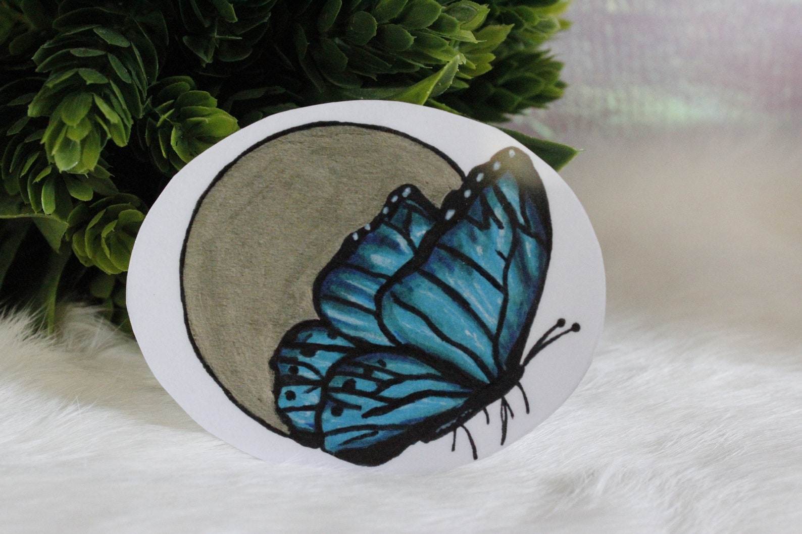 Blue Butterfly Sticker - Etsy