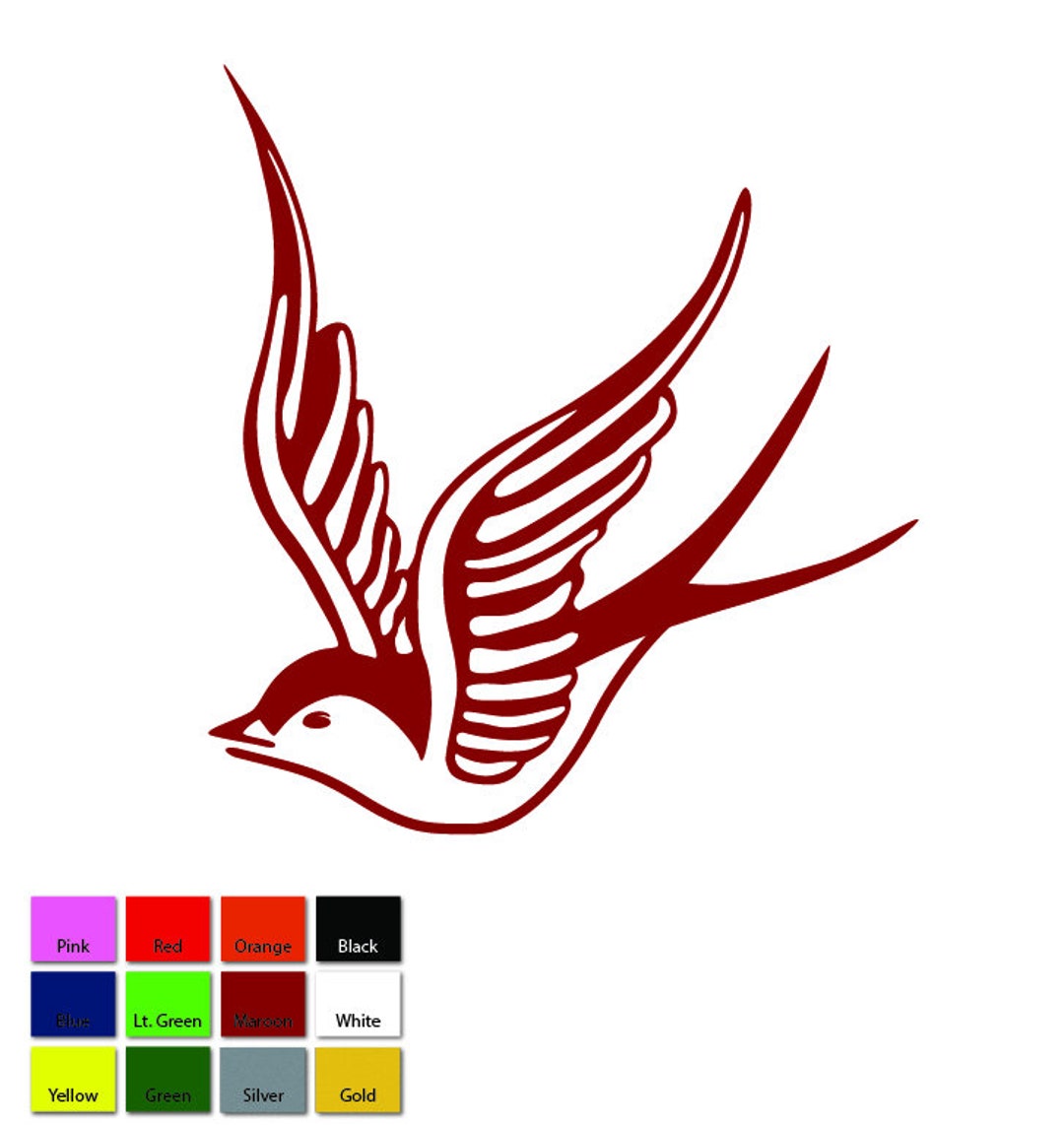 Custom Swallow Vinyl Sticker - Etsy