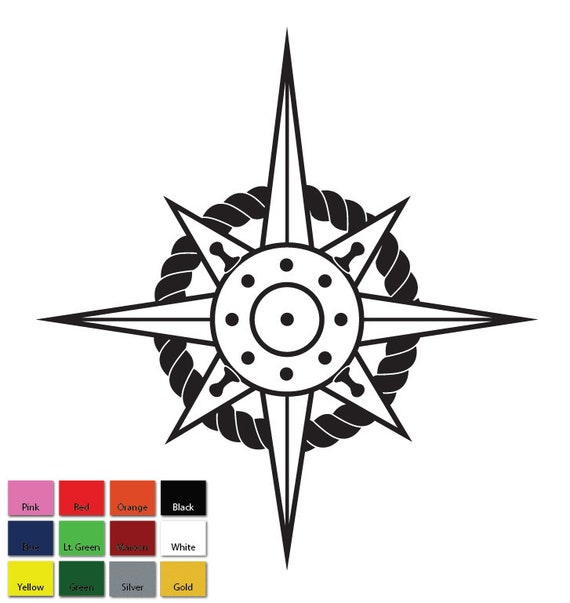 Custom Compass Rose and Rope Vinyl Sticker | Etsy