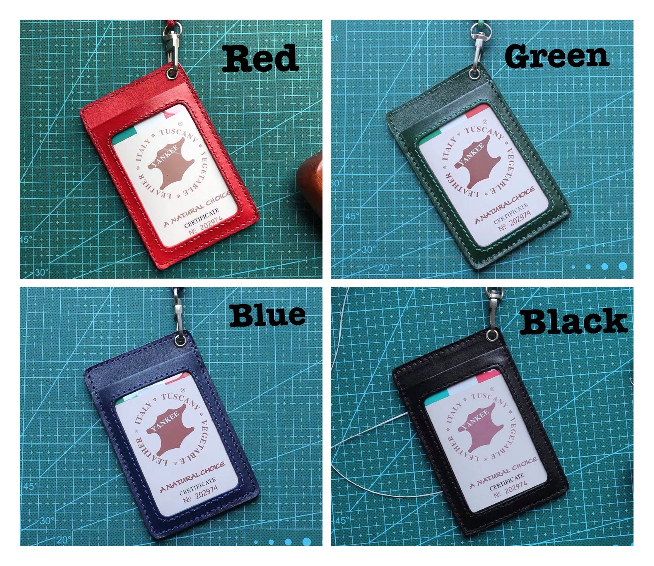 Leather ID Holder Badge Holder ID Holder Leather Lanyard | Etsy