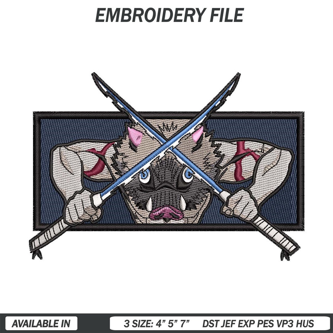 Hashibira Inosuke Swords Anime Embroidery, Anime Embroidery Design ...