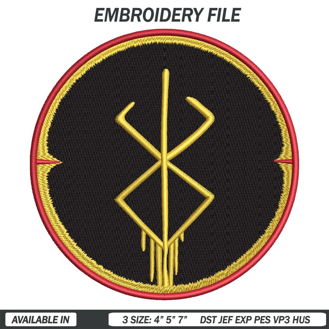 Berserker Norse Rune Logo Embroidery Design, Anime Embroidery Design ...