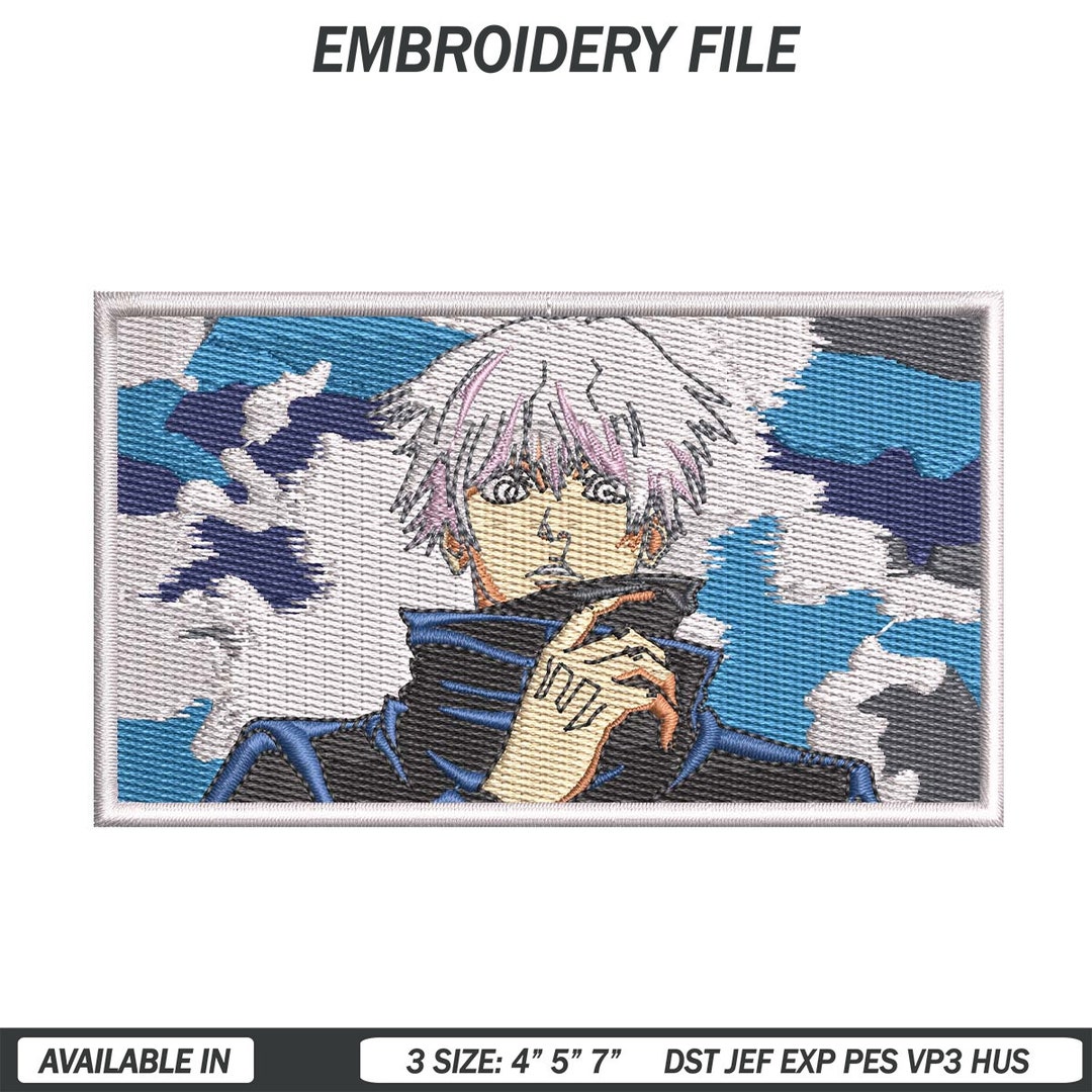Gojo Satoru Jujutsu Kaisen Embroidery Design, Anime Embroidery Design ...