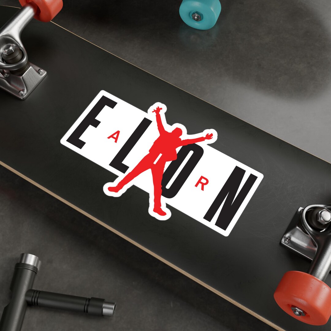 AIR ELON Elon Musk Jumping Sticker Tesla Spacex Cyber Truck Jordan Mars ...