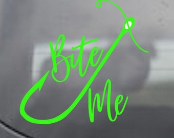 Fishing Rod Heart With Fish, Vinyl Decal Multiple Sizes and Colors ...