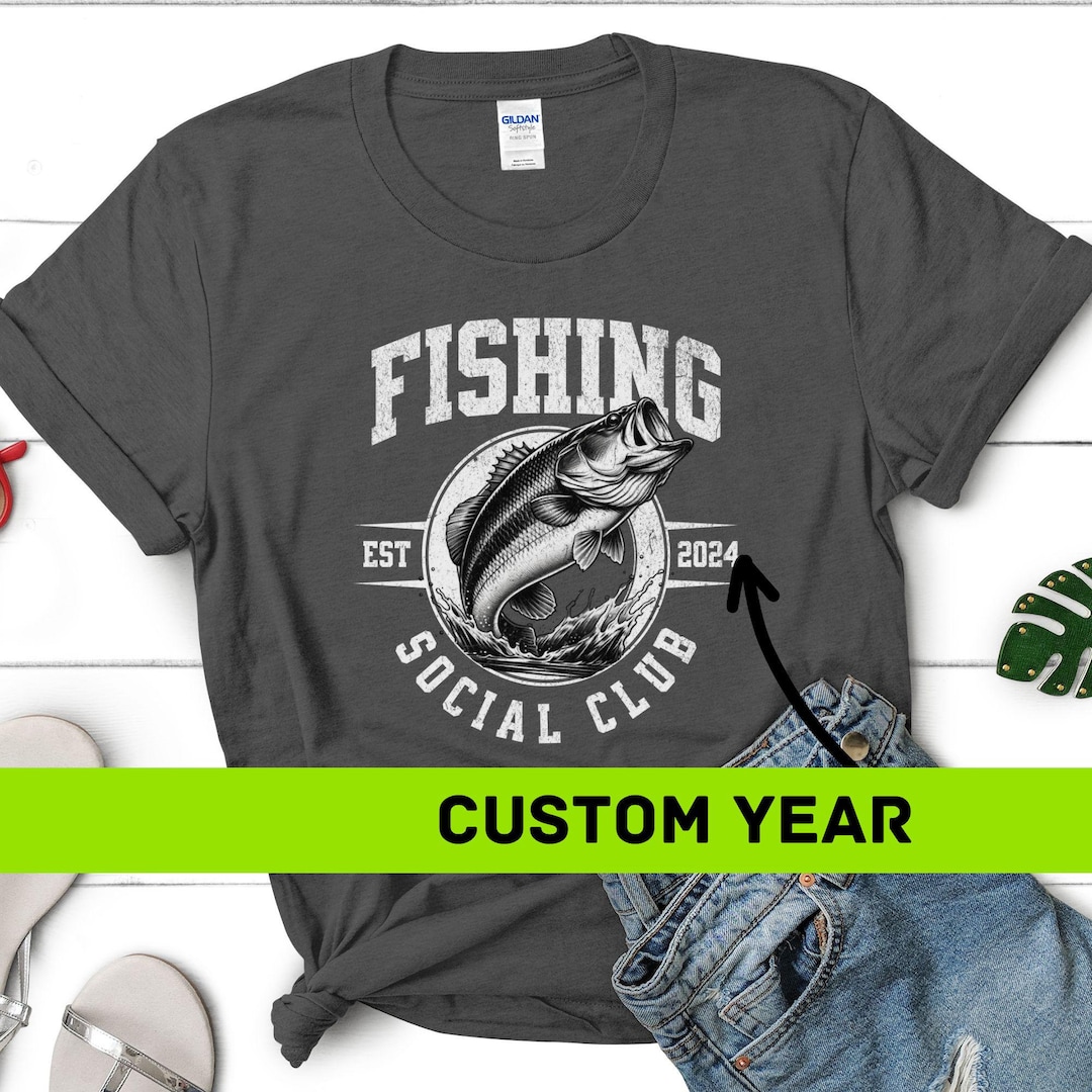 Custom Fishing Social Club Shirt, Personalized Fishing Tee, Fishing ...