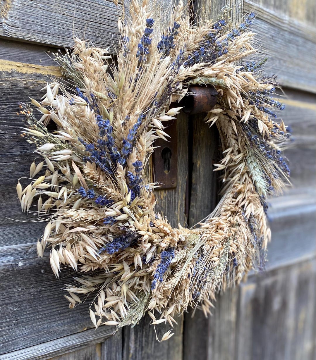 Dried Lavender Wreath, Natural Rustic Farmhouse Wreath - Etsy