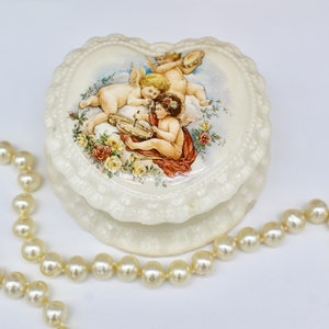 Vintage Angel Ceramic Heart Jewelry Box, Angels Designs, Lovely Jewelry ...