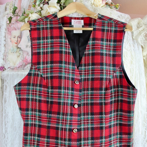 Red Plaid Vests - Etsy