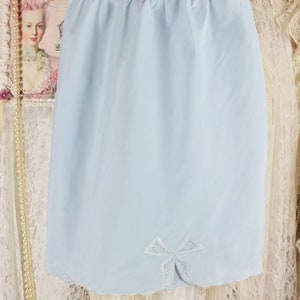Vintage 60s Powder Blue Half Slip, Elastic Waist, Bow Detail, Romantic ...