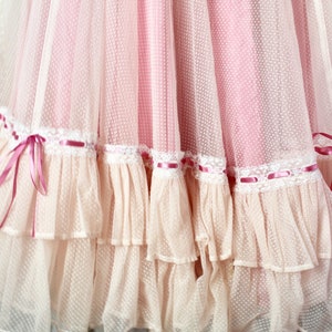 Vintage Victorian Romantic Pink Ruffle Dress, Cottage Core, Lace, Pink ...