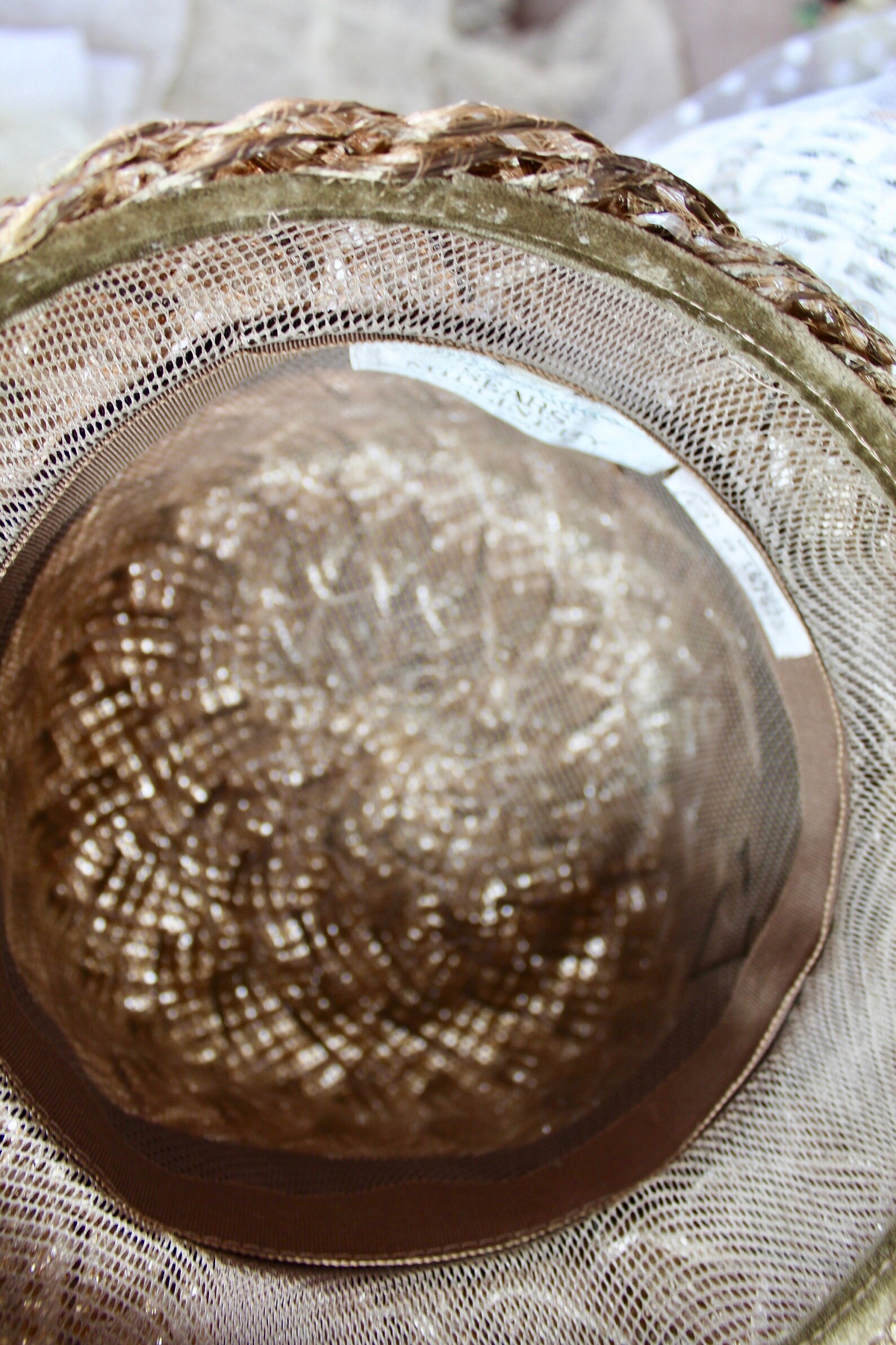 Vintage Beautiful 60s Sears Millinery Hat, Raffia Cloche Hat, Velvet ...