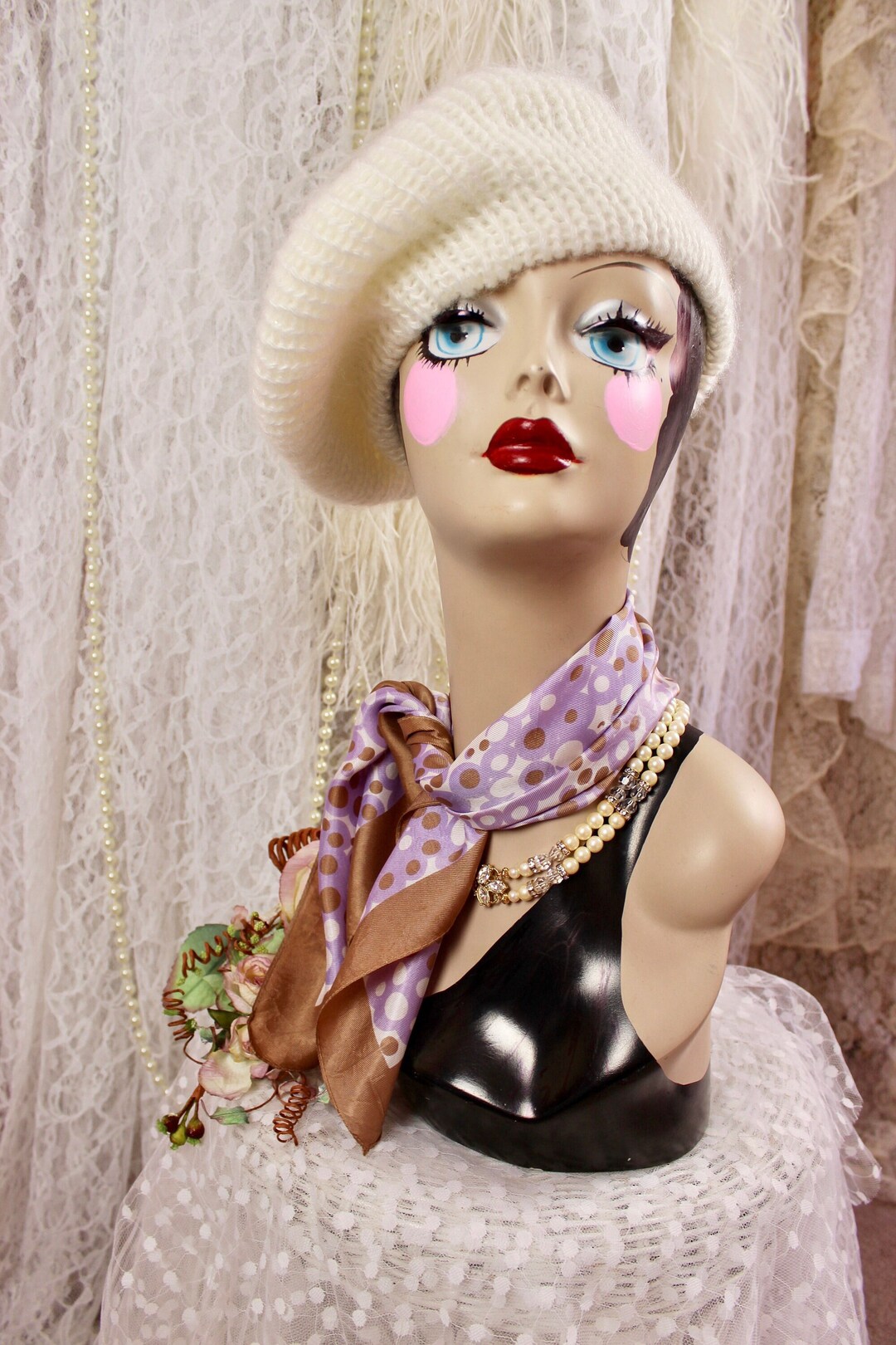 Vintage 80s Aris White Cream French Beret, Back to School Berets ...