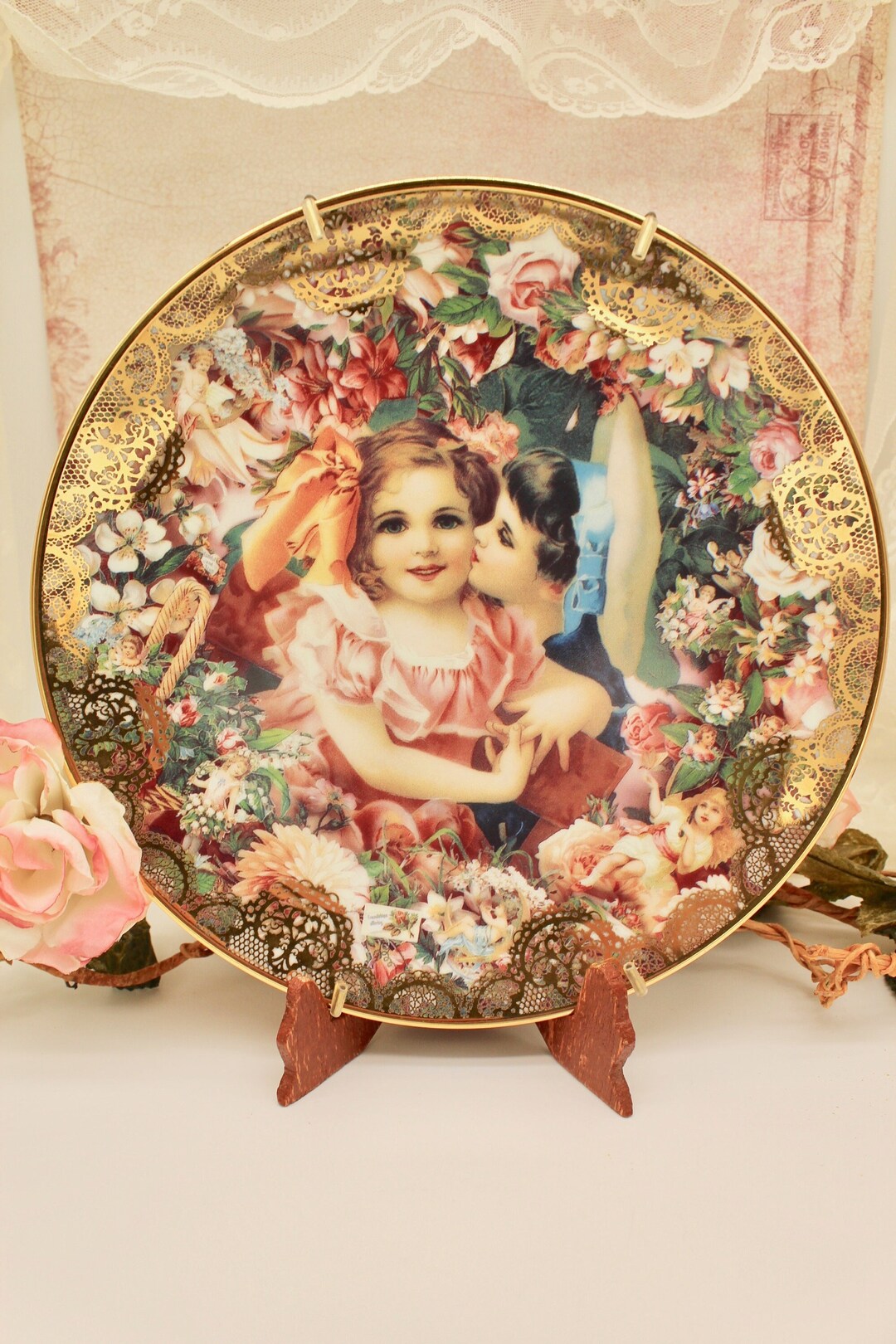 Vintage 90s Romantic Victorian Keepsakes Plate Collection by Grossman ...