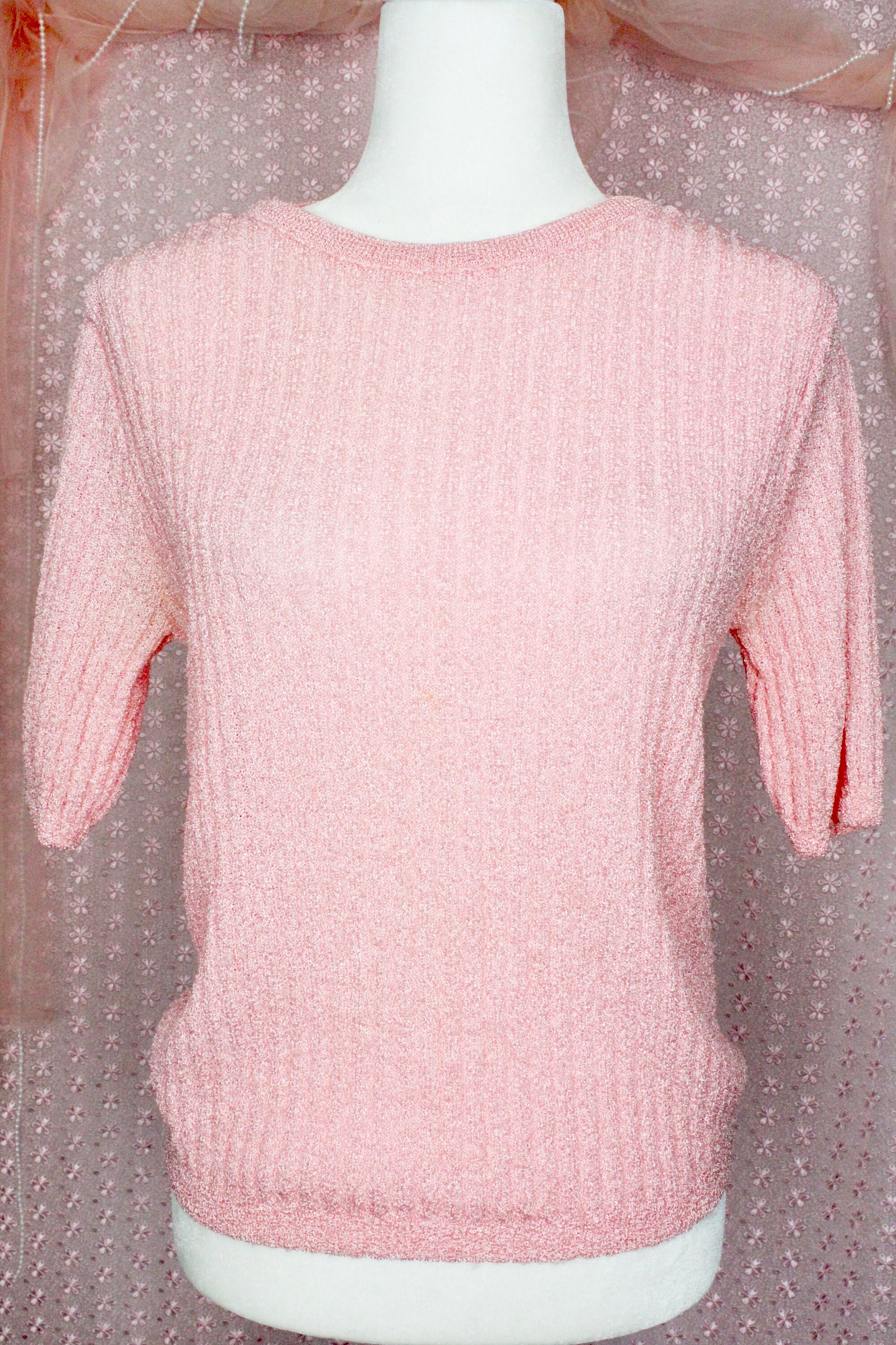 Vintage 60s 70s Pink Knitwear Top, Women's Knit Tops, VTG Pink El Mar ...