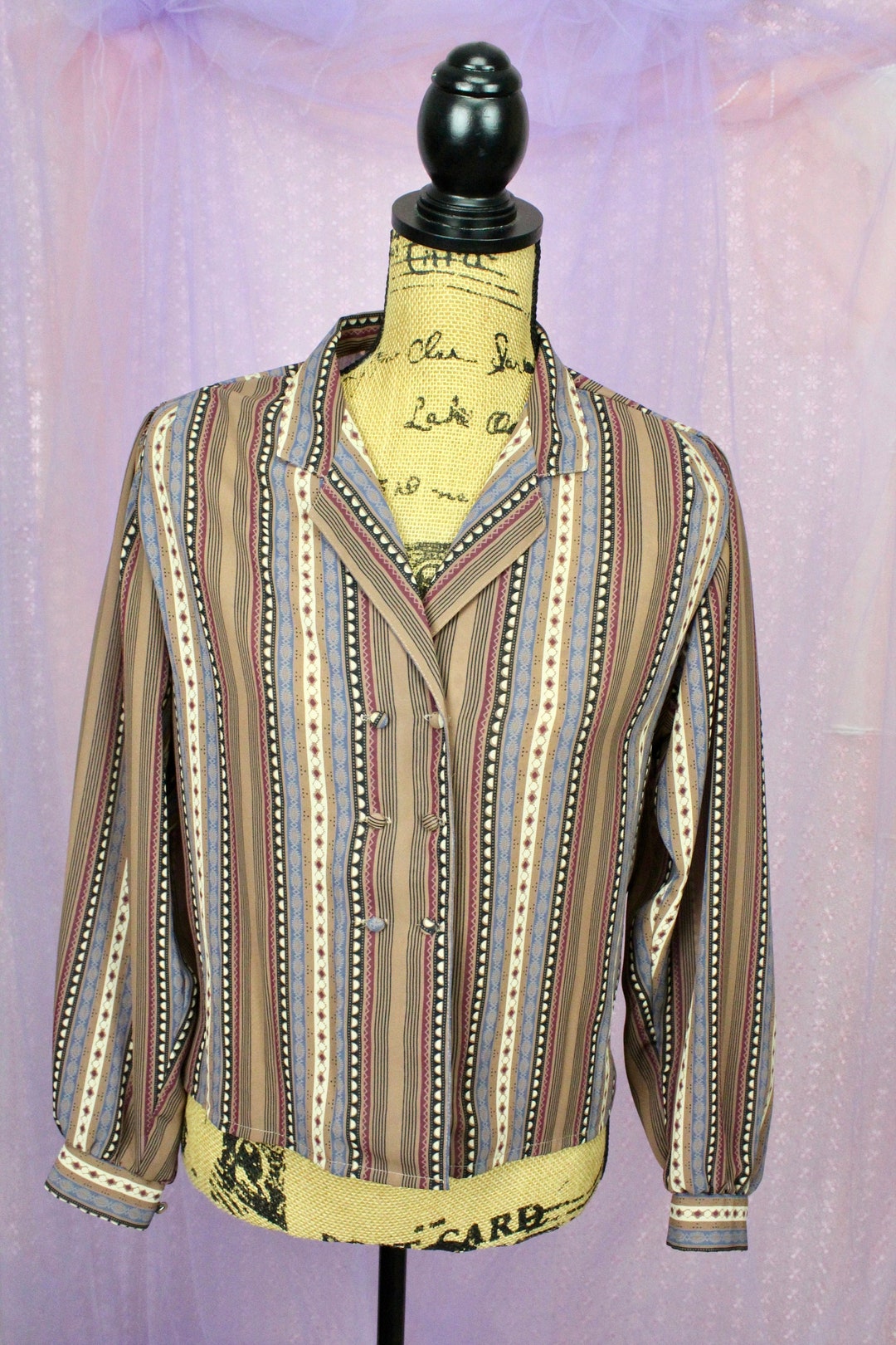 Vintage 70s Women's Haberdasher Print Blouse,1970s Haberdasher Brand ...
