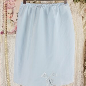 Vintage 60s Powder Blue Half Slip, Elastic Waist, Bow Detail, Romantic ...