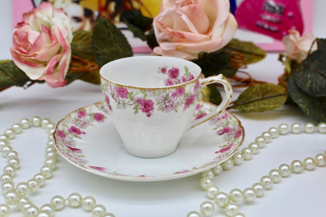 Vintage Elegant Mini Tea Cup & Saucer, Pink Roses, Dainty Tea Sets ...