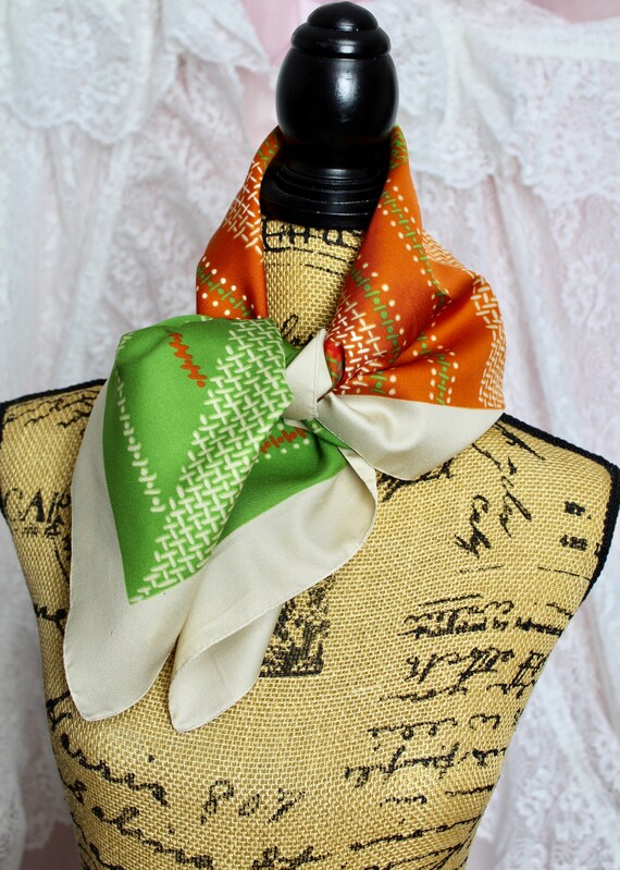 Vintage 70s Italian Scarf, Abstract, Print Scarf, Mod… - Gem
