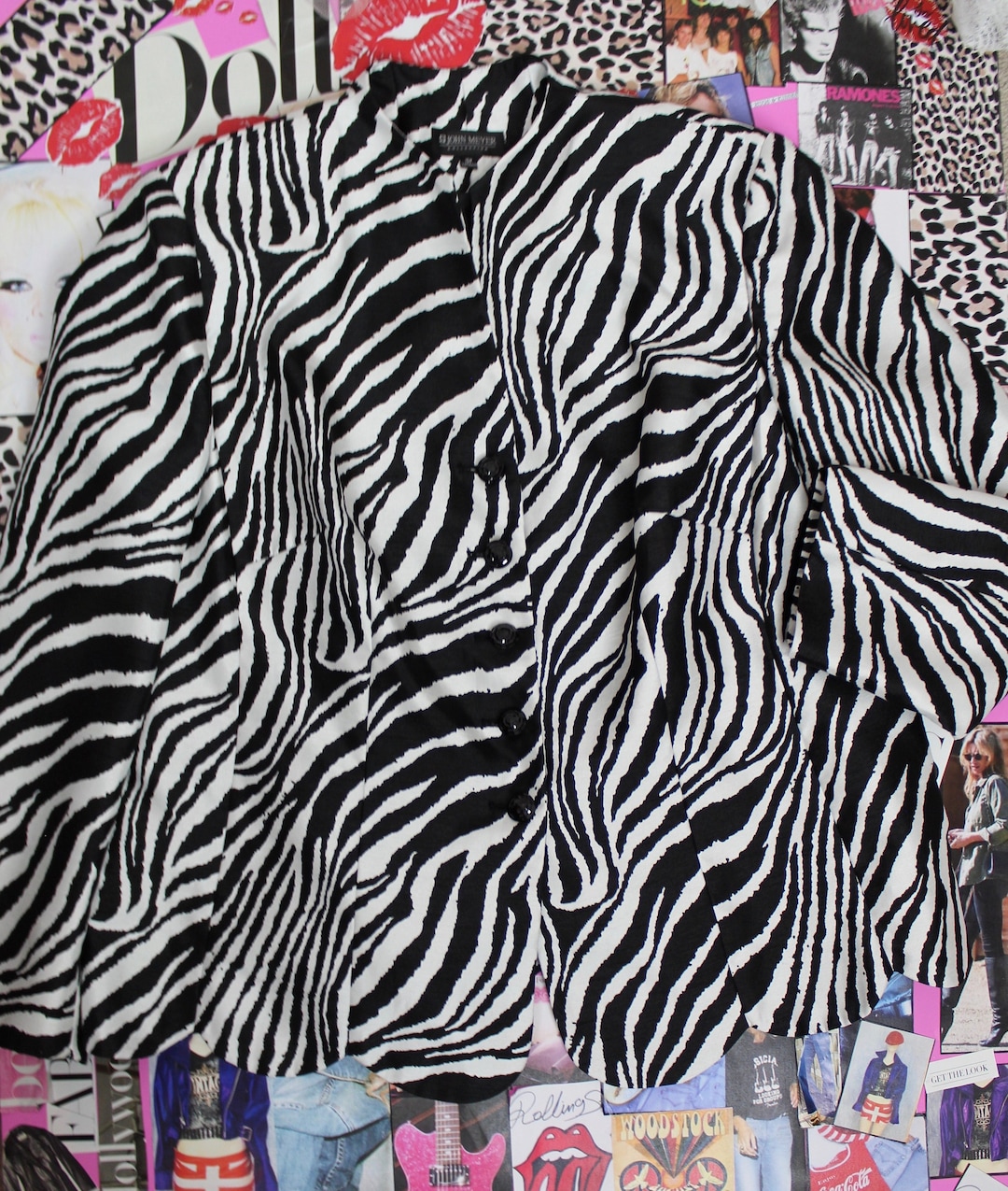 Y2ks Beautiful Zebra Print Blazer, Women Zebra Blazer, John Meyer ...