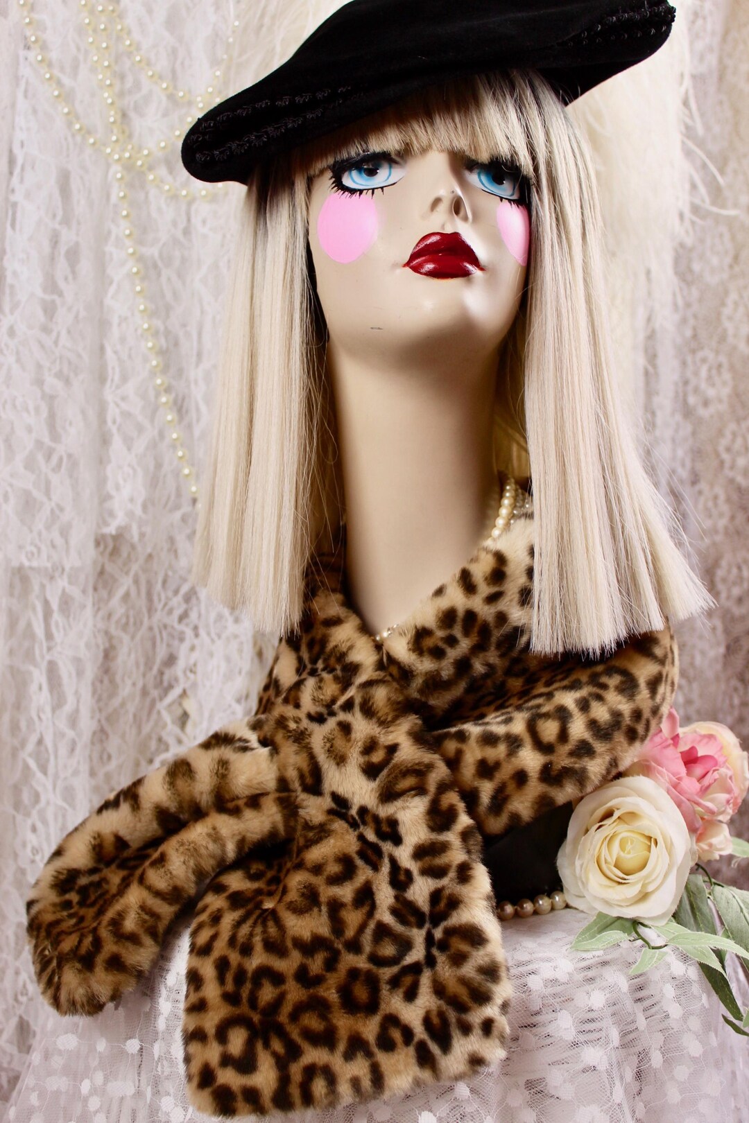 Vintage Faux Leopard Print Scarf by Ben Berger, Luxury Collection ...