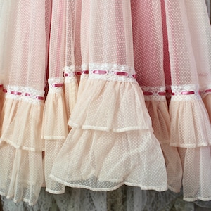 Vintage Victorian Romantic Pink Ruffle Dress, Cottage Core, Lace, Pink ...