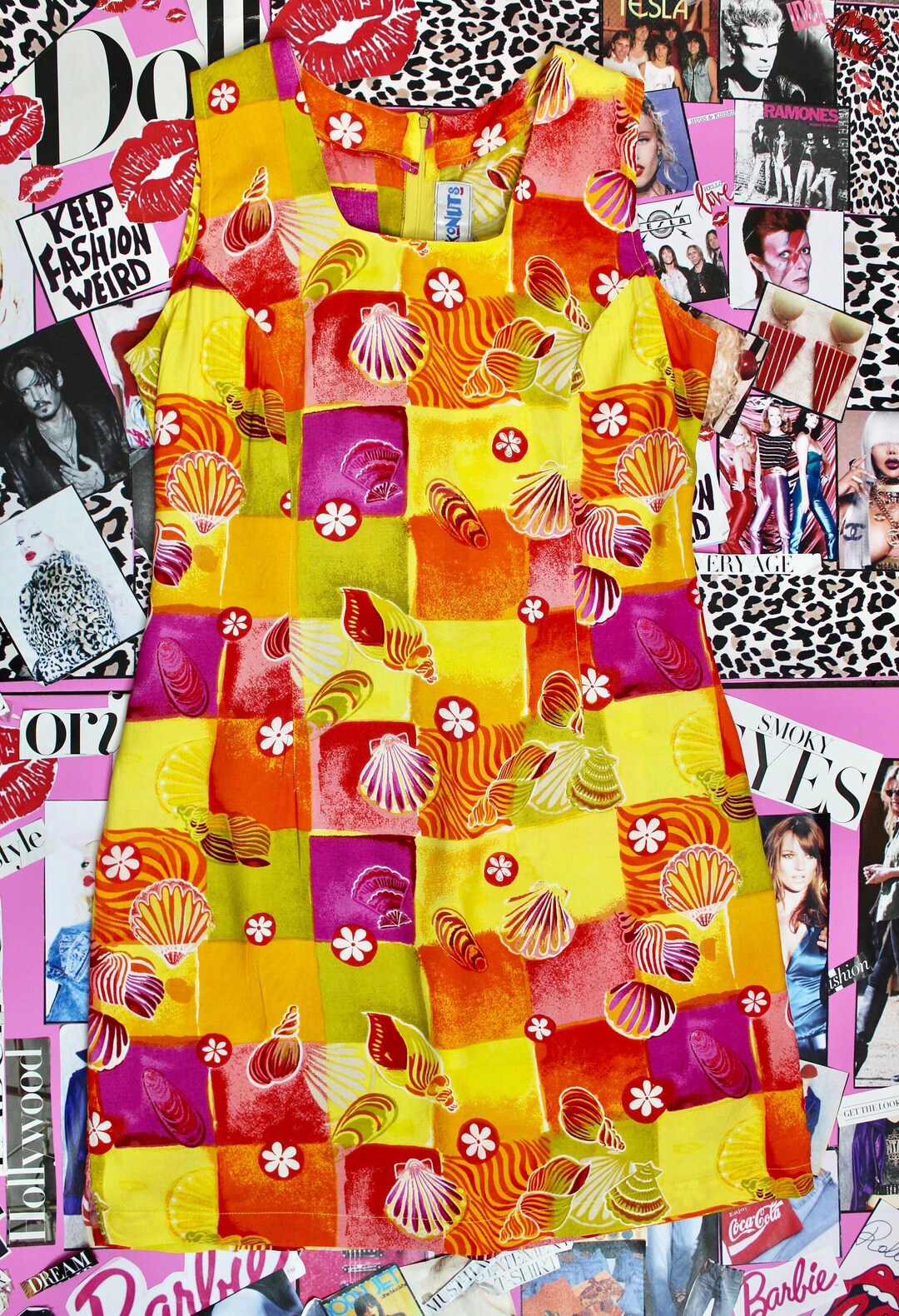 Vintage 90s Tropical Beach Dress, Summer Dresses, Knee Length ...