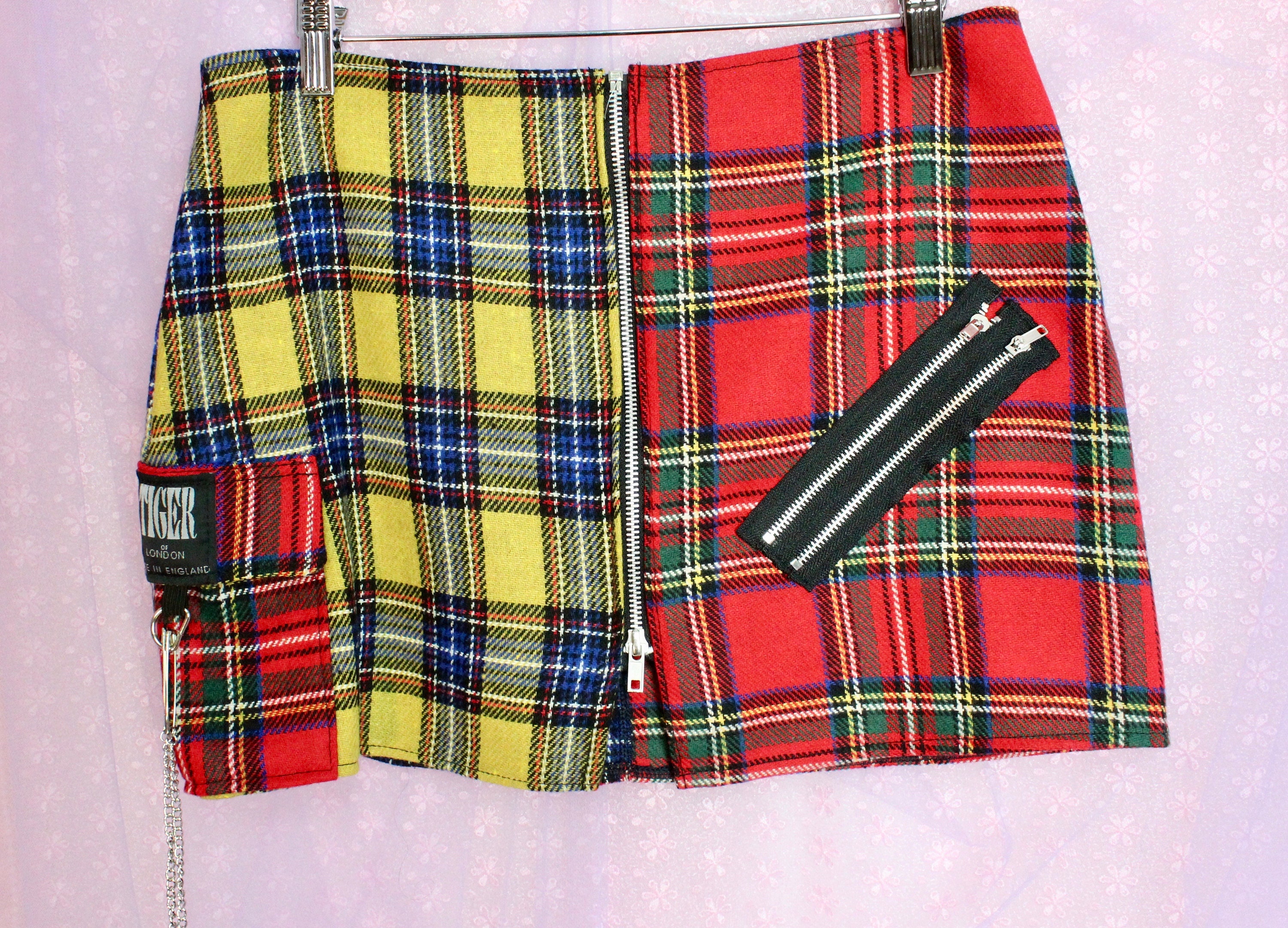 Punk Rock Plaid Mini Skirt Tiger of London Bondage Split - Etsy