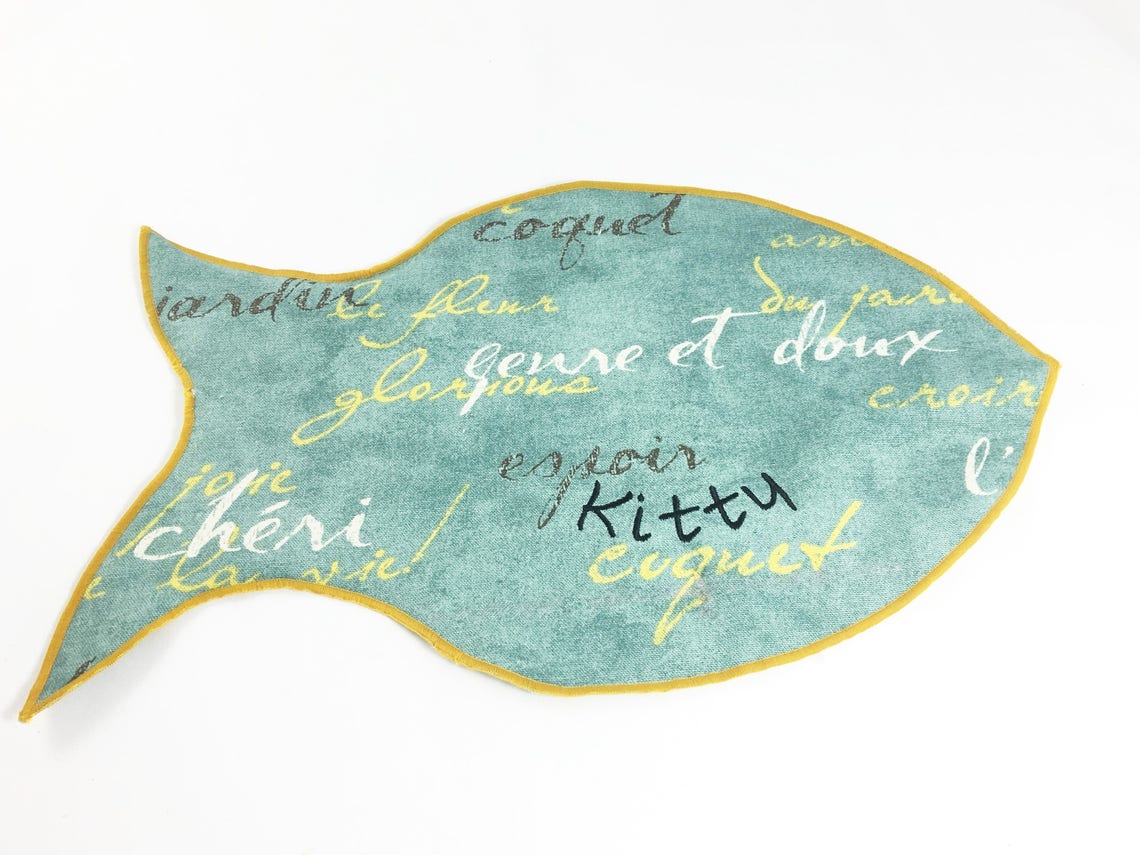 PERSONALIZED Kitchen MAT for CAT With Free Name Fish Shaped - Etsy
