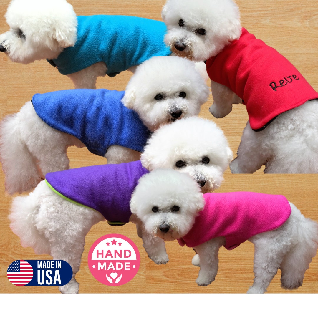 Customizable Fleece Dog Sweater in 20 Solid Colors, Custom Fleece Dog ...