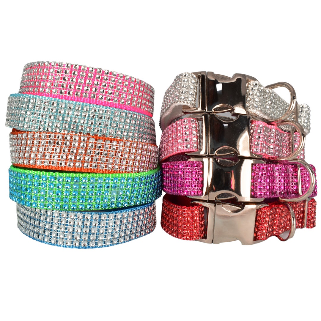 Rhinestone Bling Dog Collars, Crystal Dog Collar, Custom Dog Collar for ...
