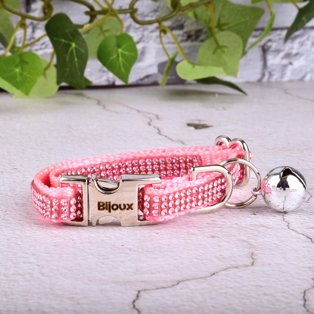 Luxury Crystal Rhinestone Cat Collar for Kitten - Teacup, Engraved ...