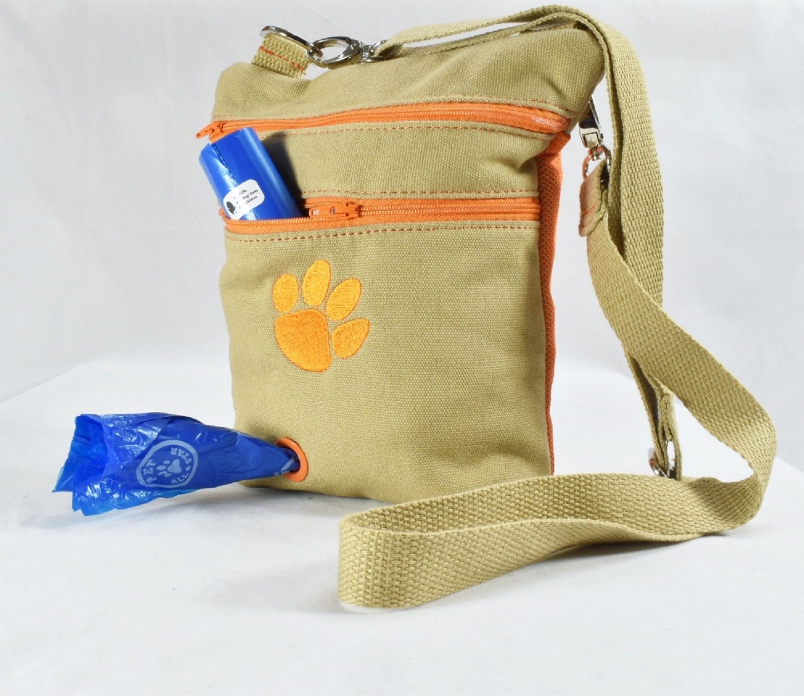 The Canvas Dog Walking Bag Treat Bag With Built-in POOP BAG DISPENSER ...