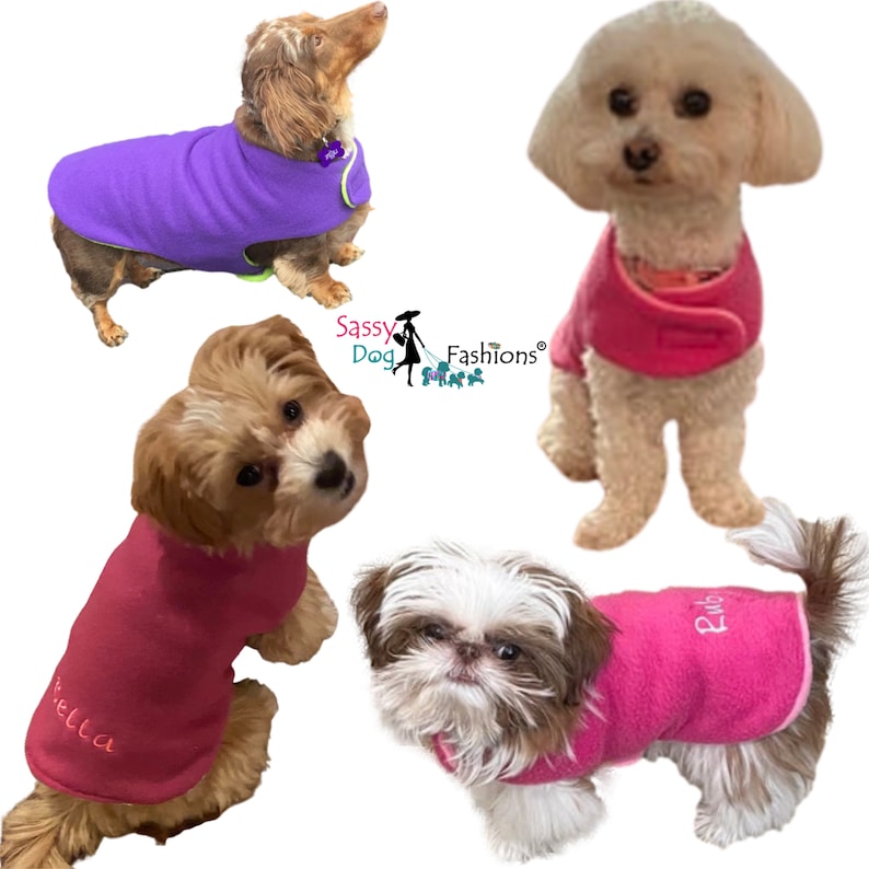 Personalized Fleece Dog Sweater, 20 Fleece Colors, Handmade Warm Dog ...
