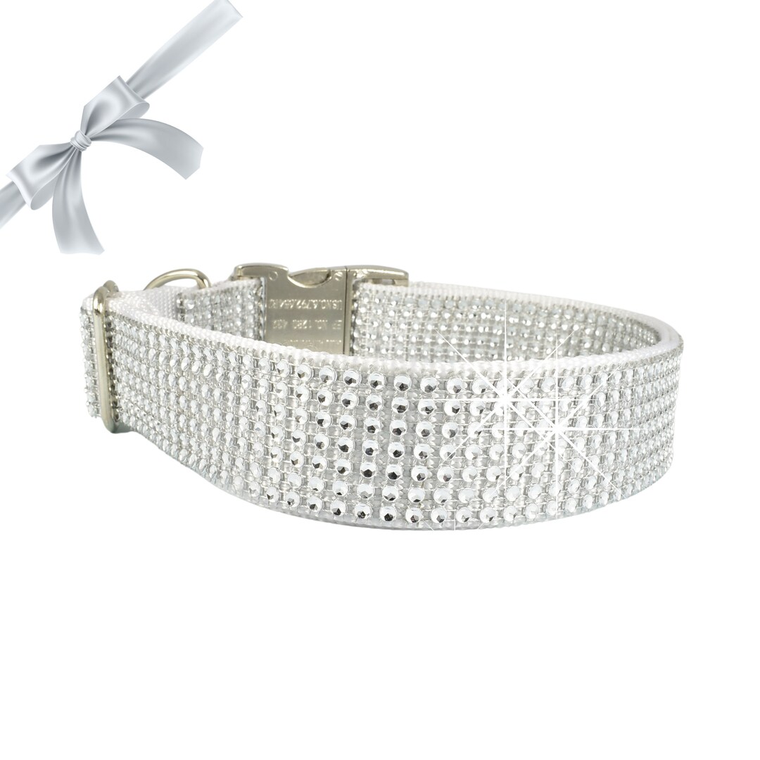 Wide Rhinestone Dog Collar for Large Dog, Bling Dog Collars XXS to XXL ...