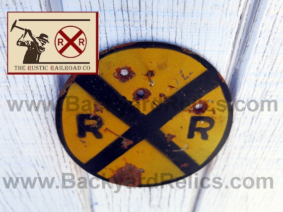 Rusty Railroad Crossing Highway Road Sign 4 Tall 1 RR | Etsy