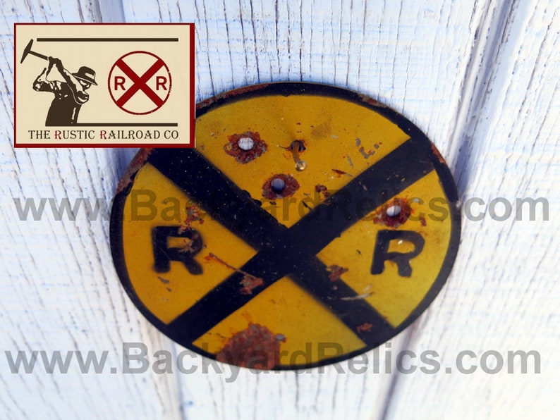 Rusty Railroad Crossing Highway Road Sign 4 Tall 1 RR - Etsy