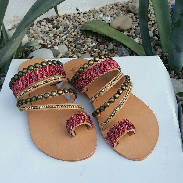 Decorated Sandals - Etsy