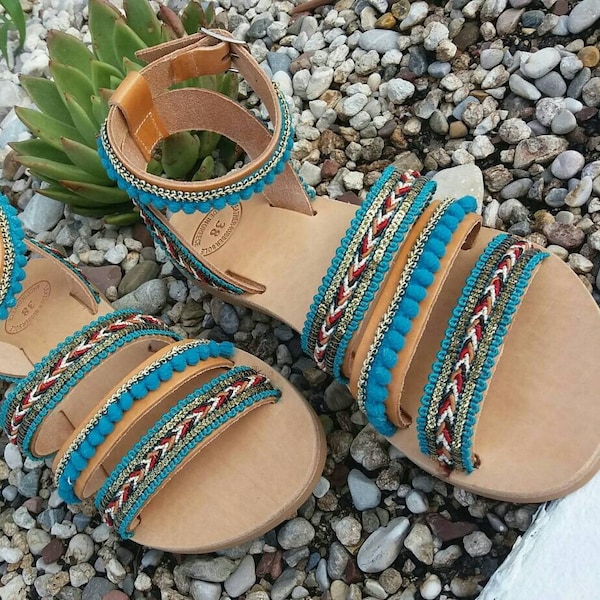 Decorated Sandals - Etsy