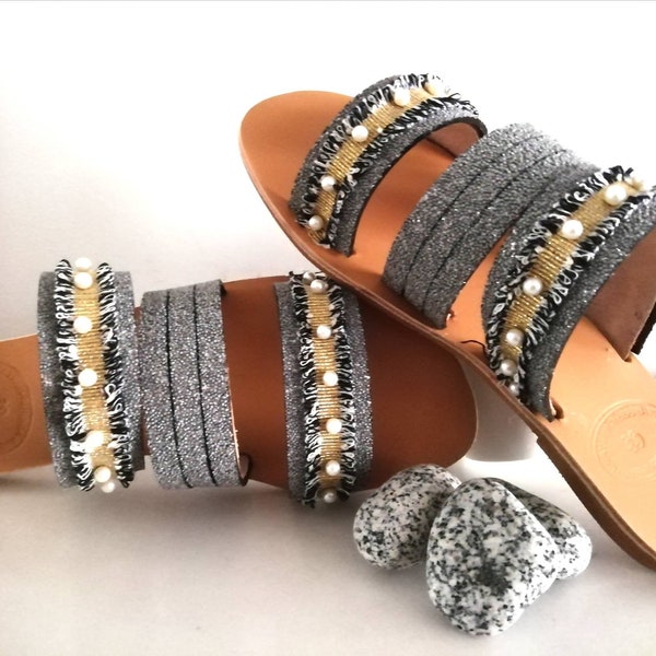 Gray Sandals - Etsy